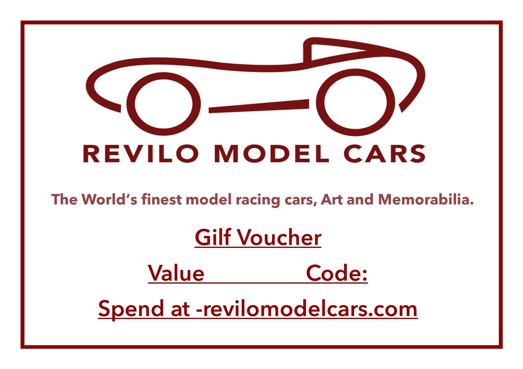 Revilo Model Cars - Gift Voucher